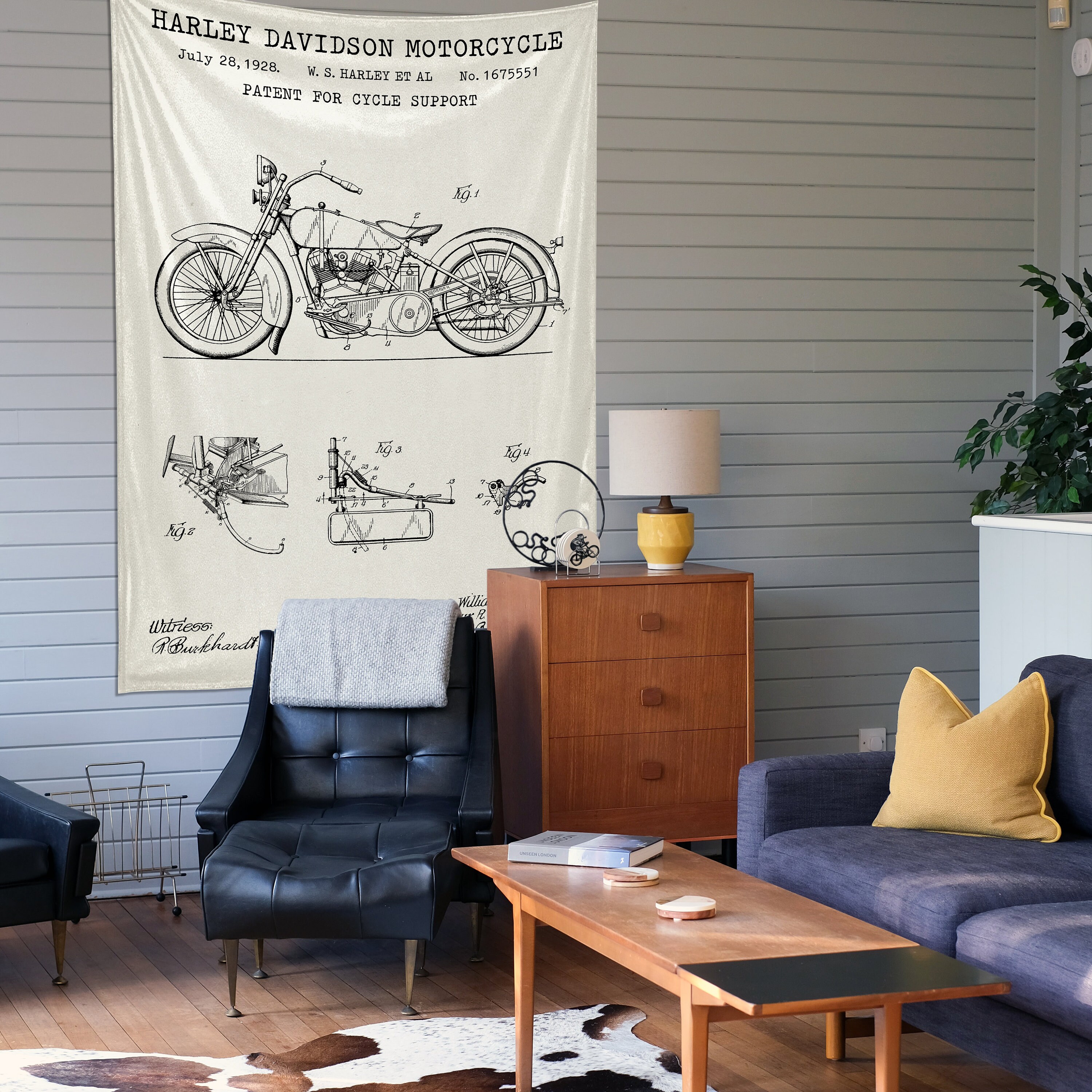 Harley Davidson Motorcycle Patent Wall Art Motorcycle Etsy
