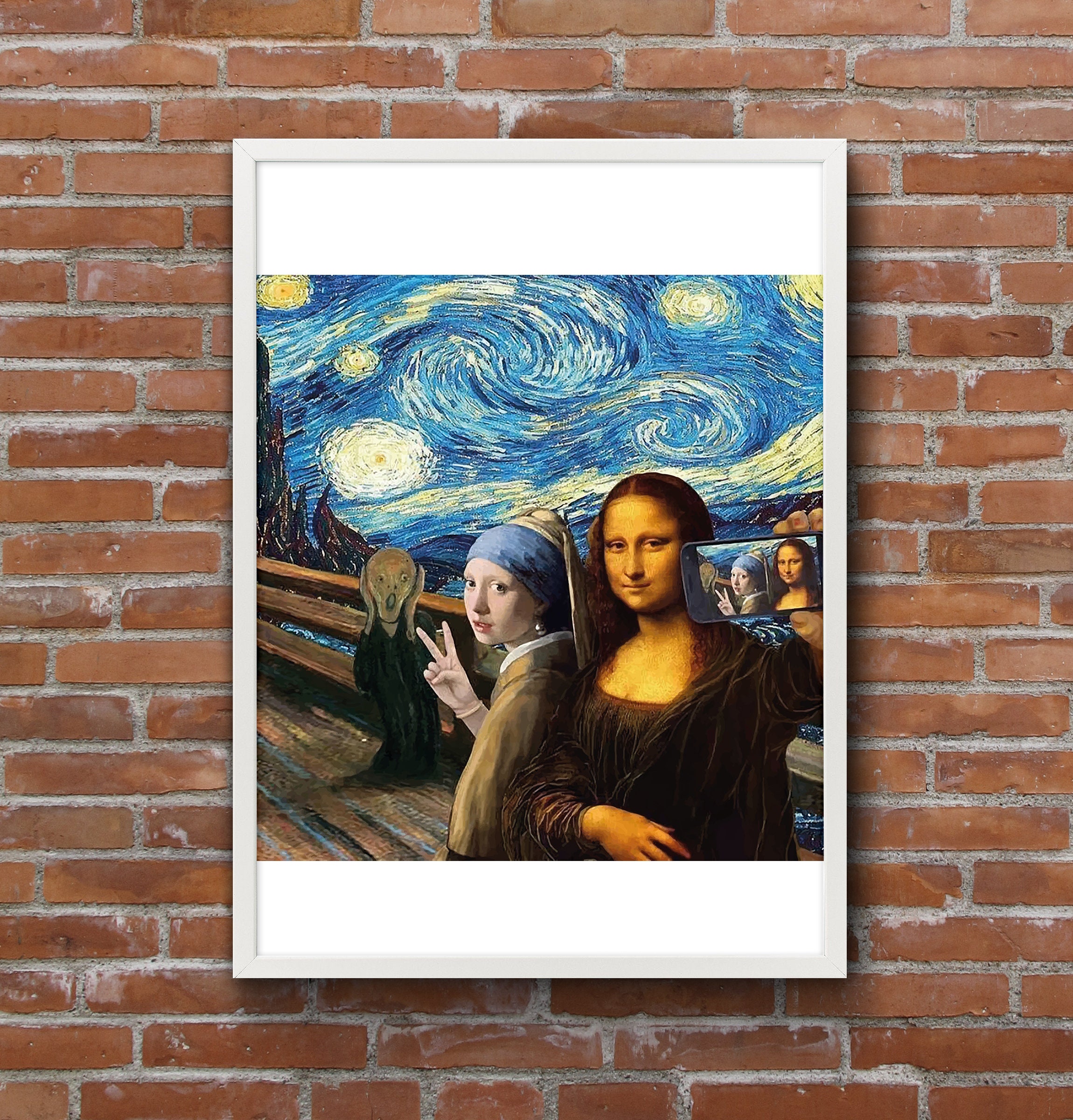 Mona Lisa Poster the Scream Poster Girl With a Pearl Earring - Etsy