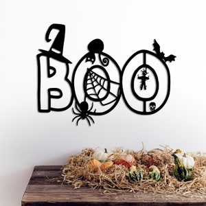 Halloween Metal Wall Art, Boo Halloween Funny Decor, Halloween Wall ...