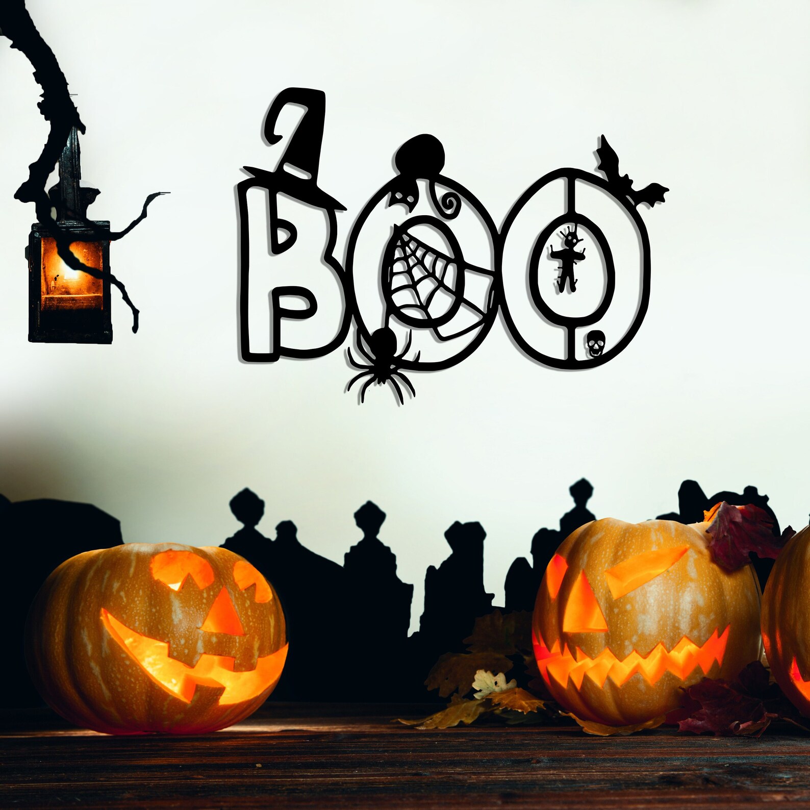 Halloween Metal Wall Art, Boo Halloween Funny Decor, Halloween Wall ...