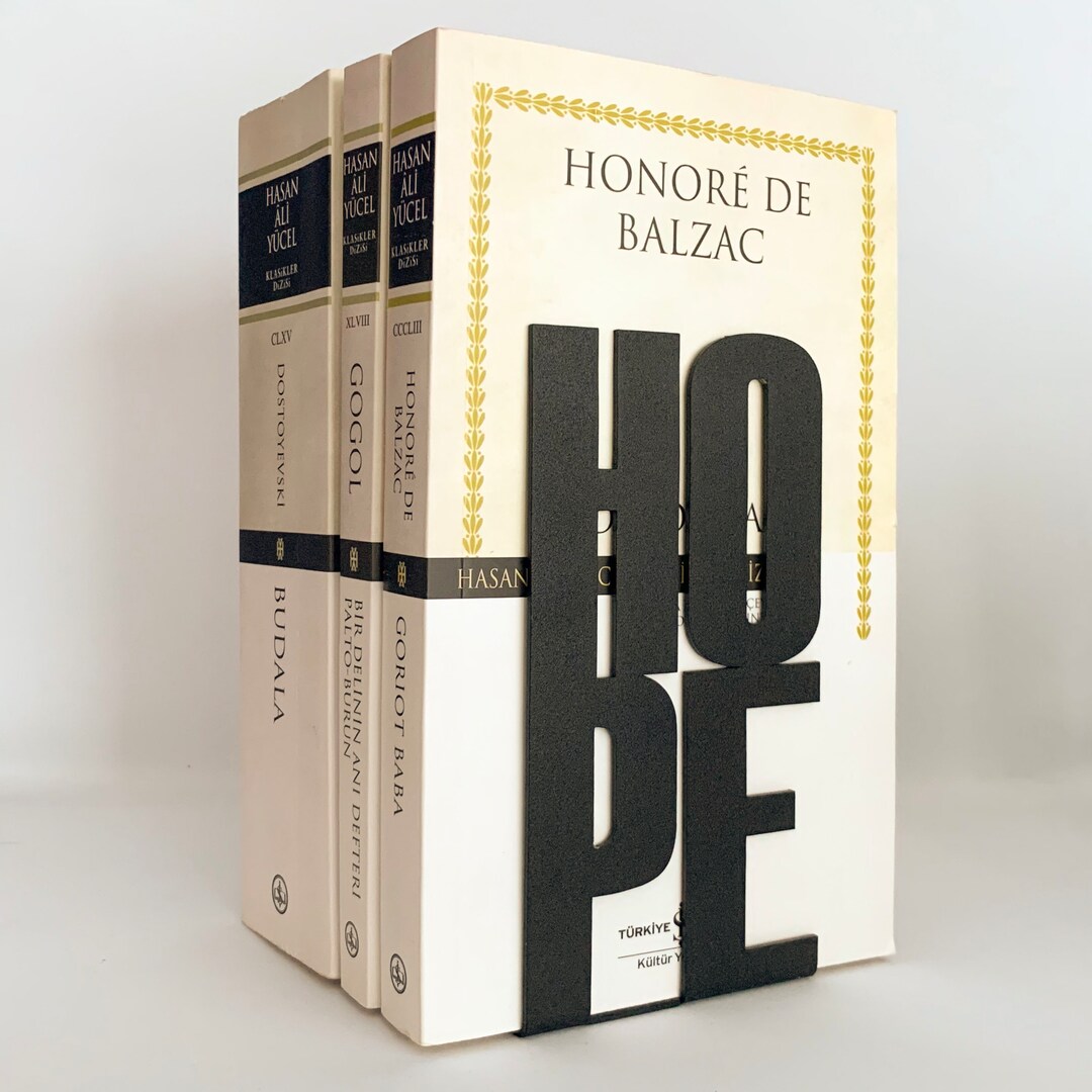 Hope Bookends, Gifts for Book Lovers, Black Unique Bookends Set Modern ...