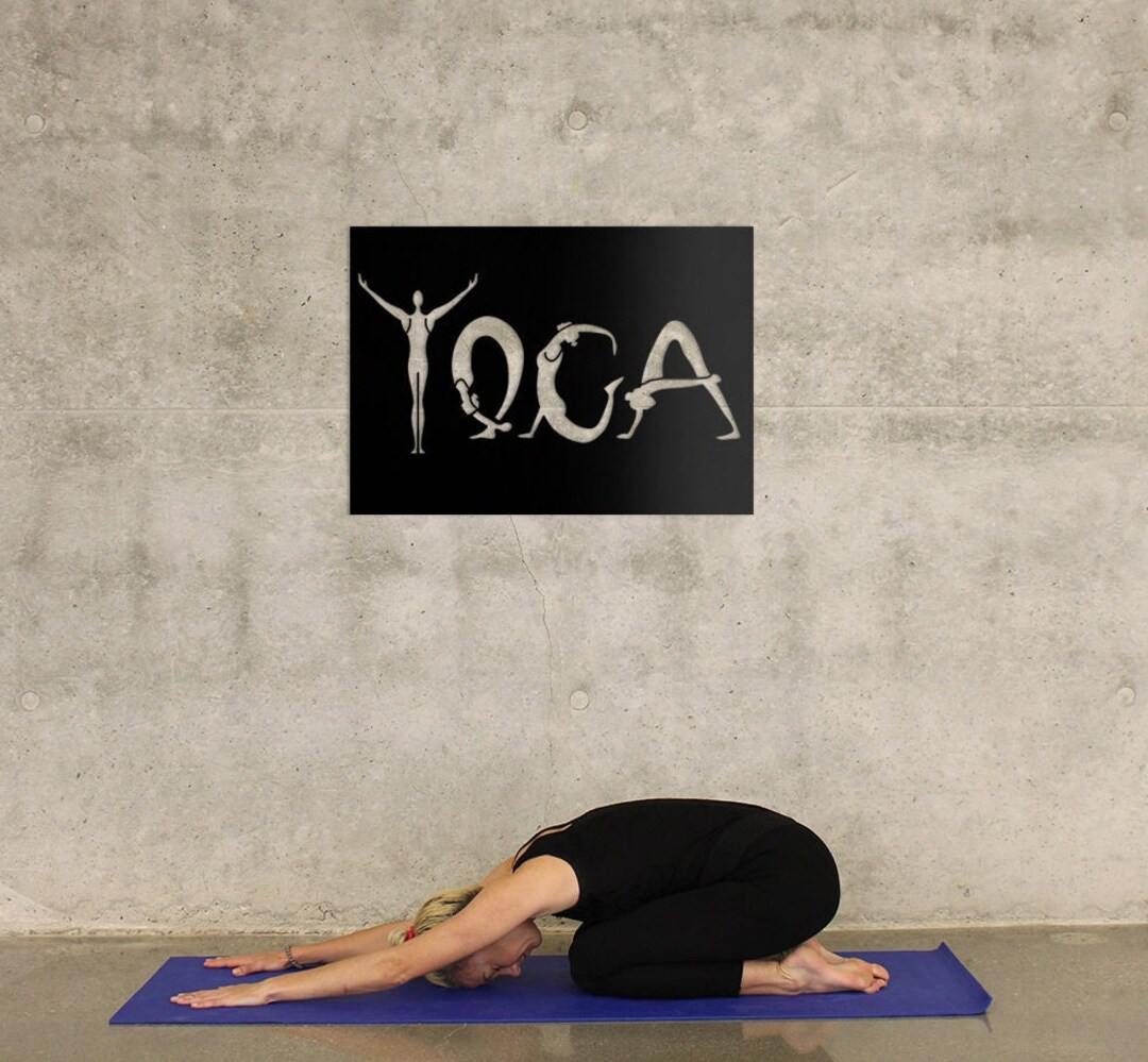 Yoga Metal Wall Signs, Yogi Metal Wall Art, Single Line Metal Decor ...