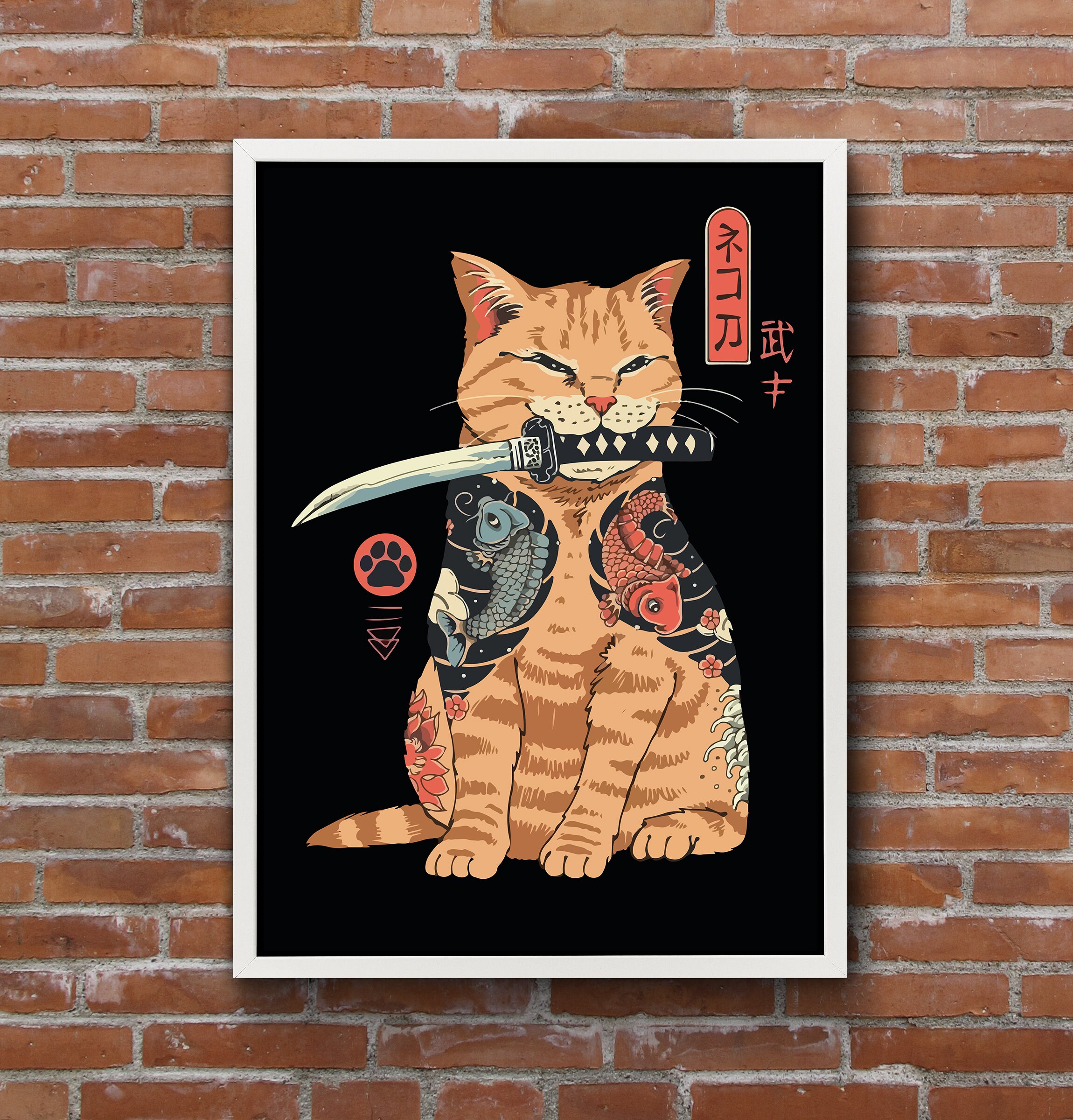 Cat Posterjapanese Cat Japanese Art Poster Art Work | Etsy