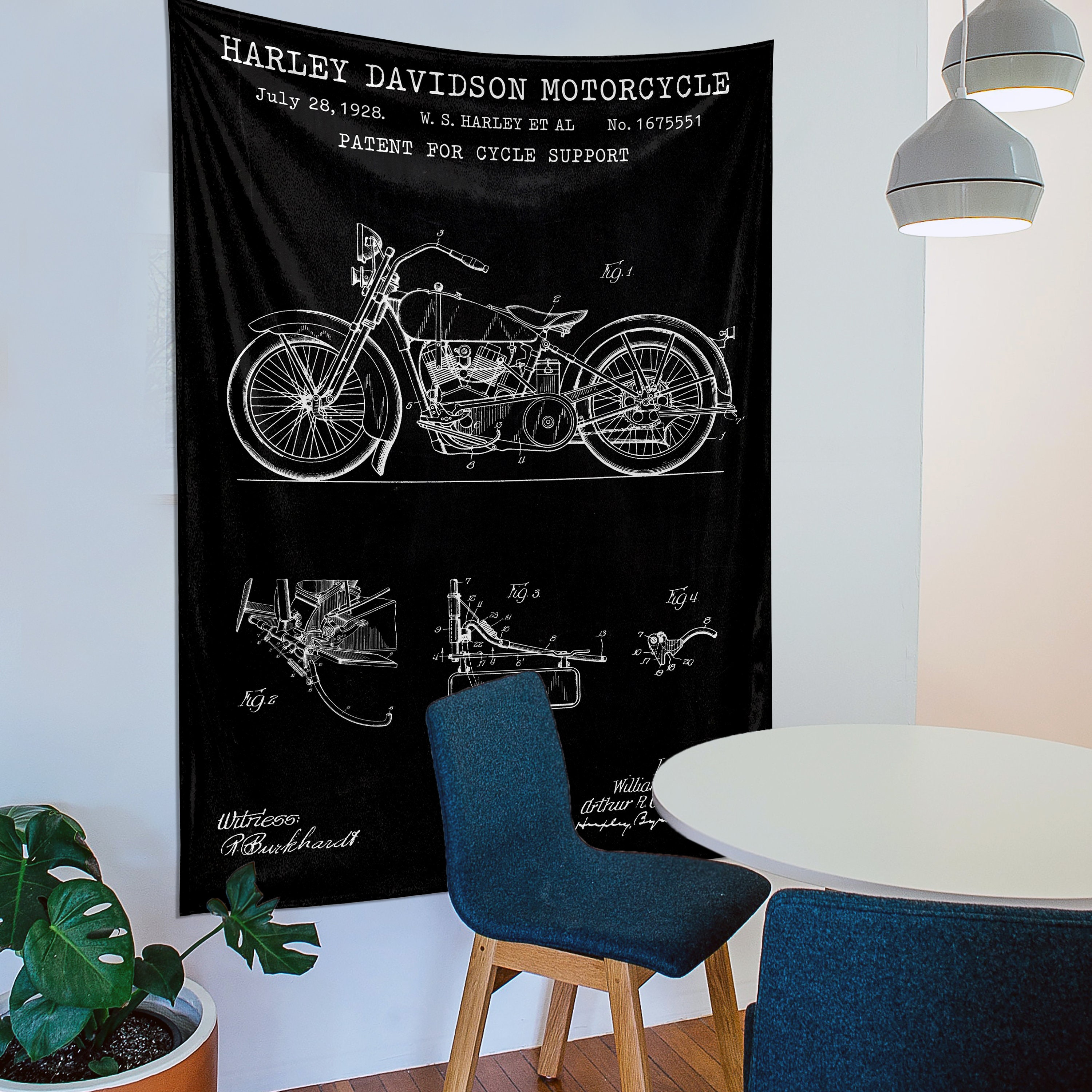 Harley Davidson Motorcycle Patent Wall Art Motorcycle Etsy