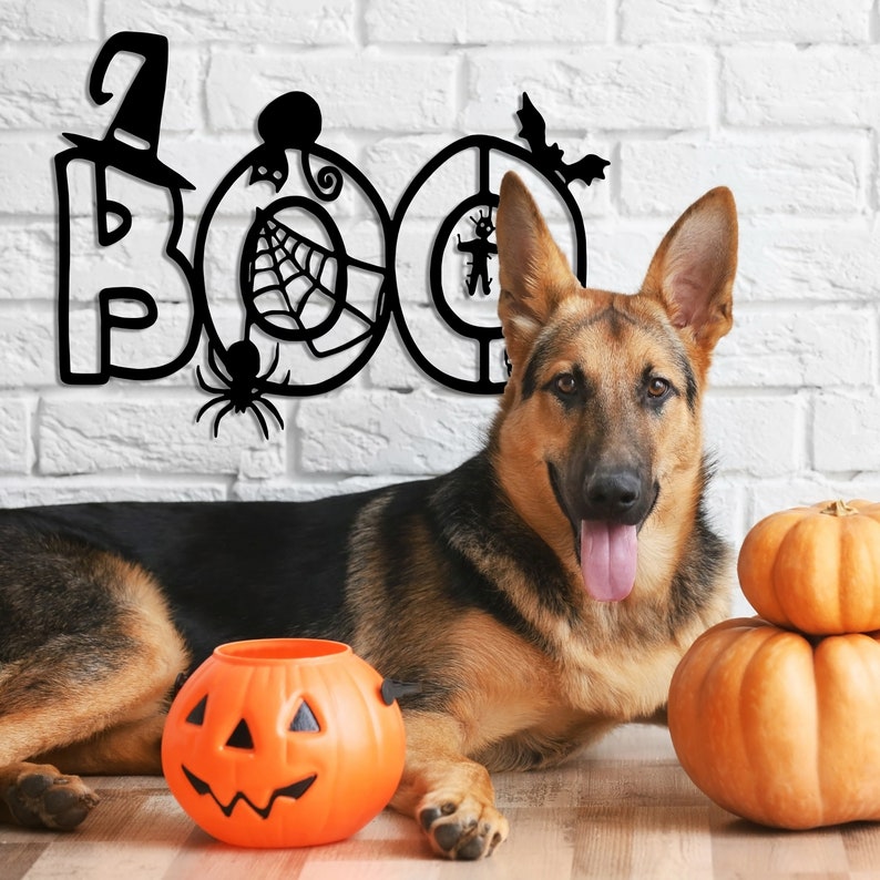 Halloween Metal Wall Art Boo Halloween Funny Decor Halloween | Etsy