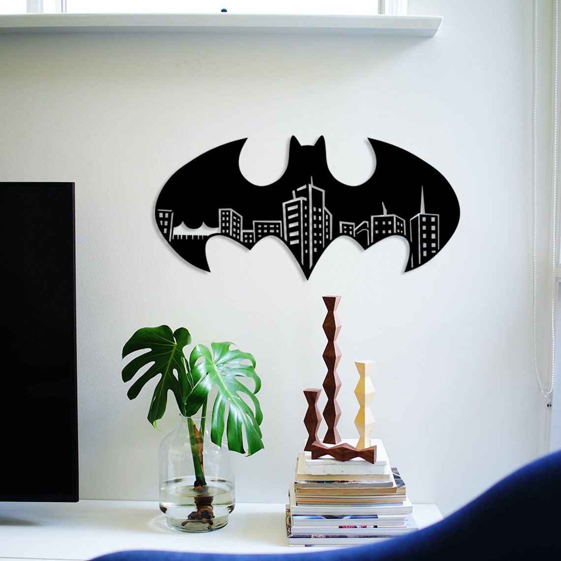 Batman Logo Gotham City Batman wall signs Batman Batman | Etsy