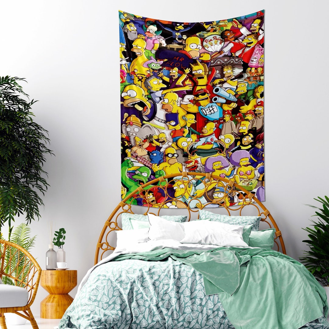 Simpsons Tapestry, Springfield the Simpsons Wall Hanging - Etsy
