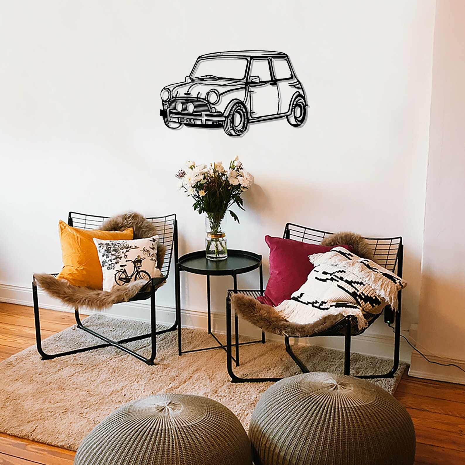 Classic Mini Cooper Metal Wall Decor, Car Lover Gift, Wall Decor for a ...