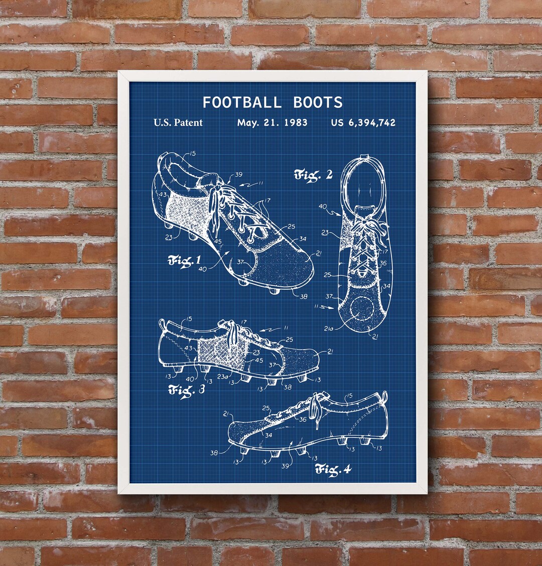 Football Boots Blueprint Poster - Etsy