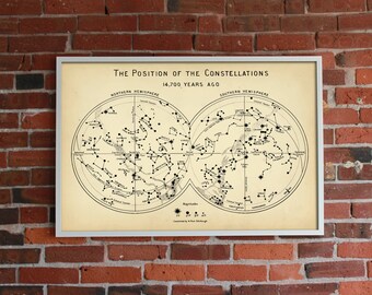 Position of the Constellations, Astronomy Map Poster, Star Map ...
