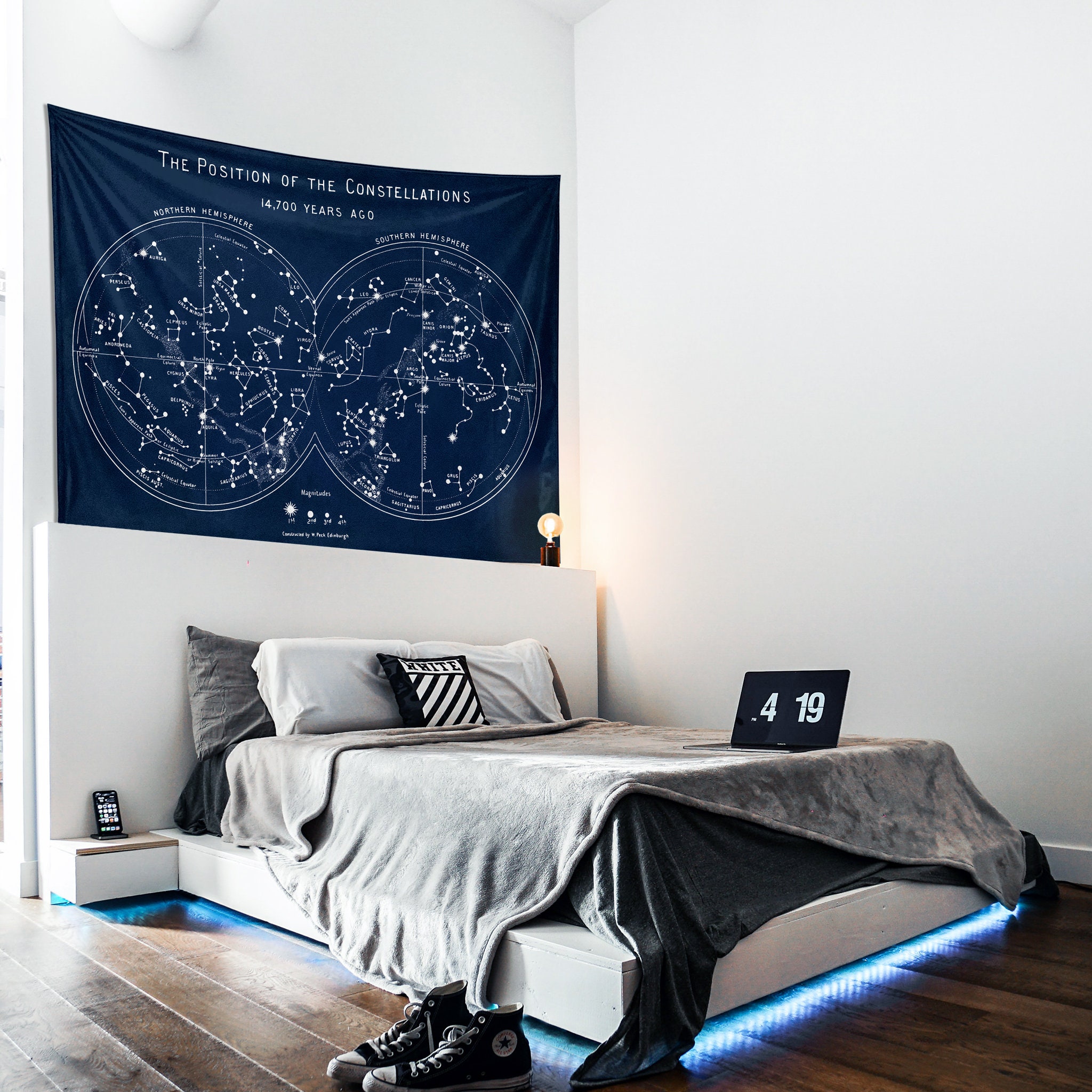 Position of the Constellations Tapestry, Astronomy Map Tapestry, Star ...