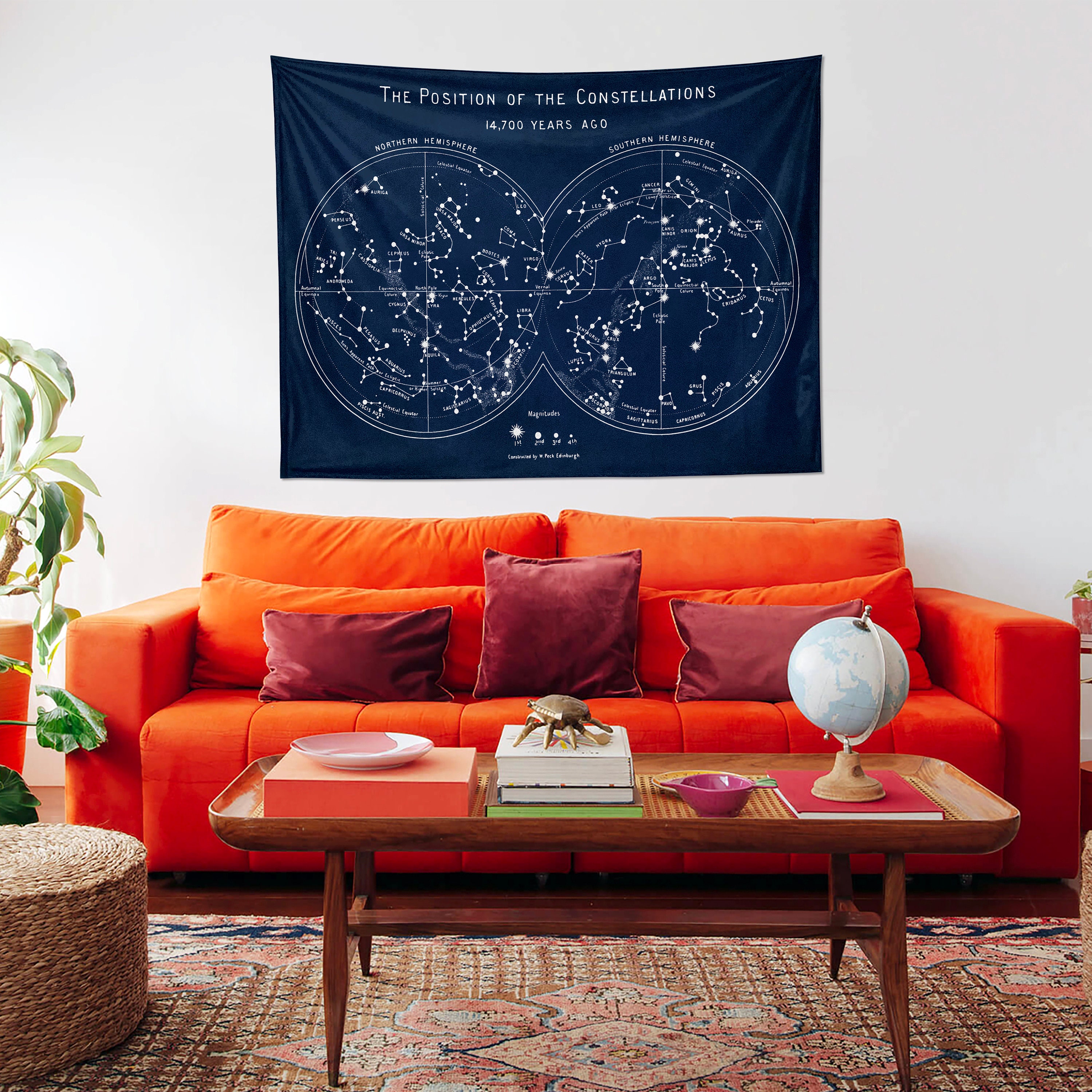 Position of the Constellations Tapestry, Astronomy Map Tapestry, Star ...