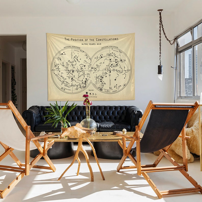 Position of the Constellations Tapestry, Astronomy Map Tapestry, Star ...
