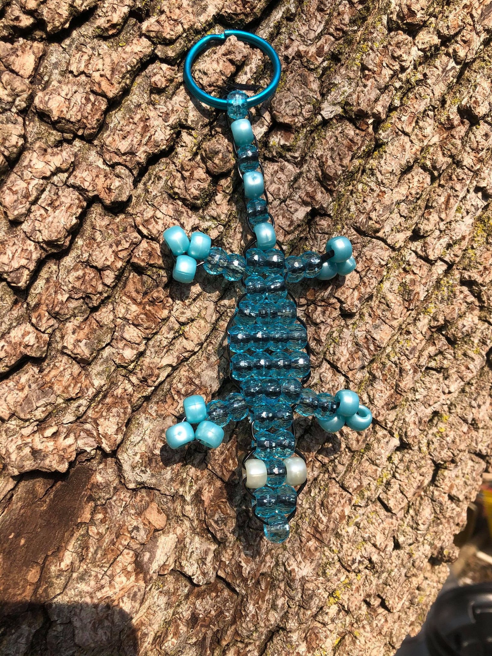Fancy Blue Kandi Lizard Keychain | Etsy