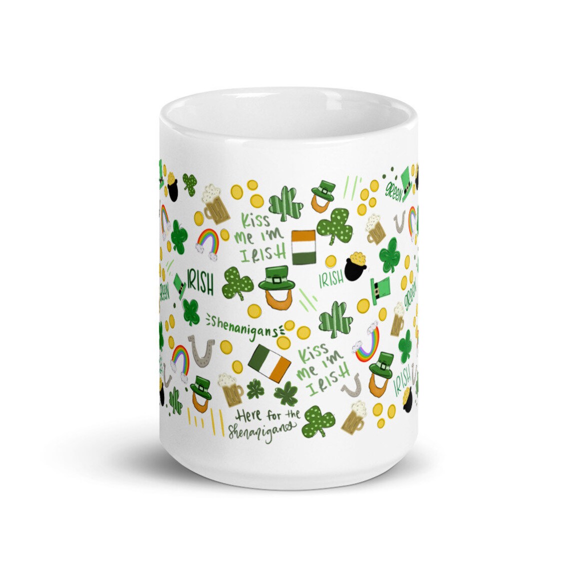 St. Patrick's Day Coffee Mug, St Patty's Mug, Lucky Shamrock Mug, Kiss ...