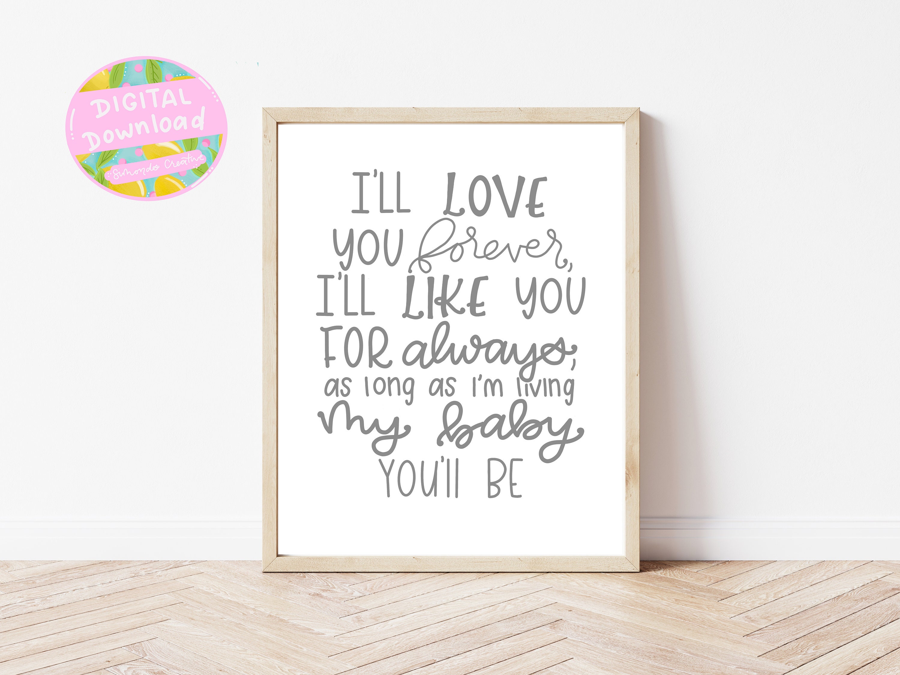 I Love You Forever Printable// Forever and Always Print// - Etsy