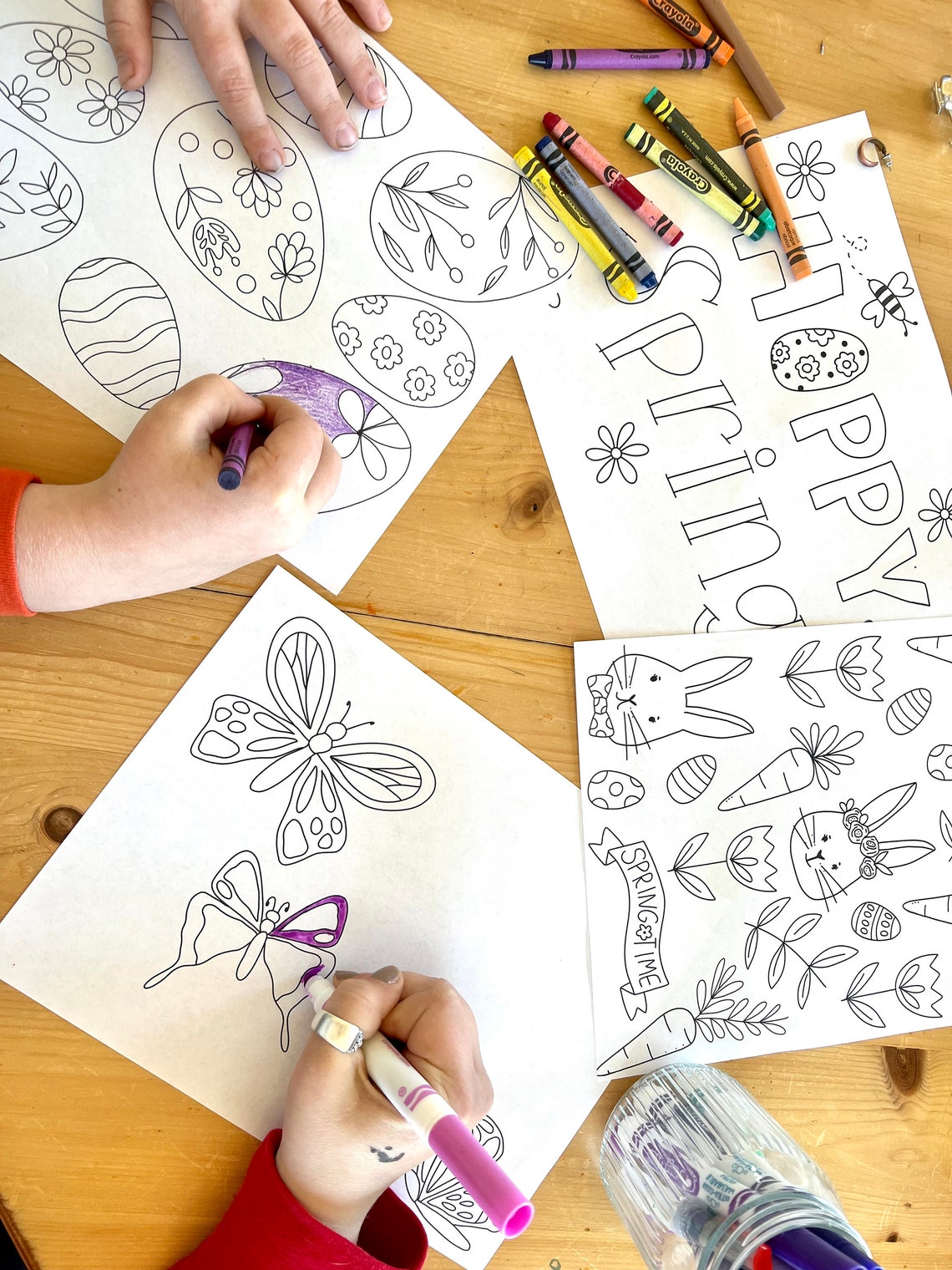Spring Coloring Sheets, Spring Coloring, Coloring Sheets for Kids, - Etsy
