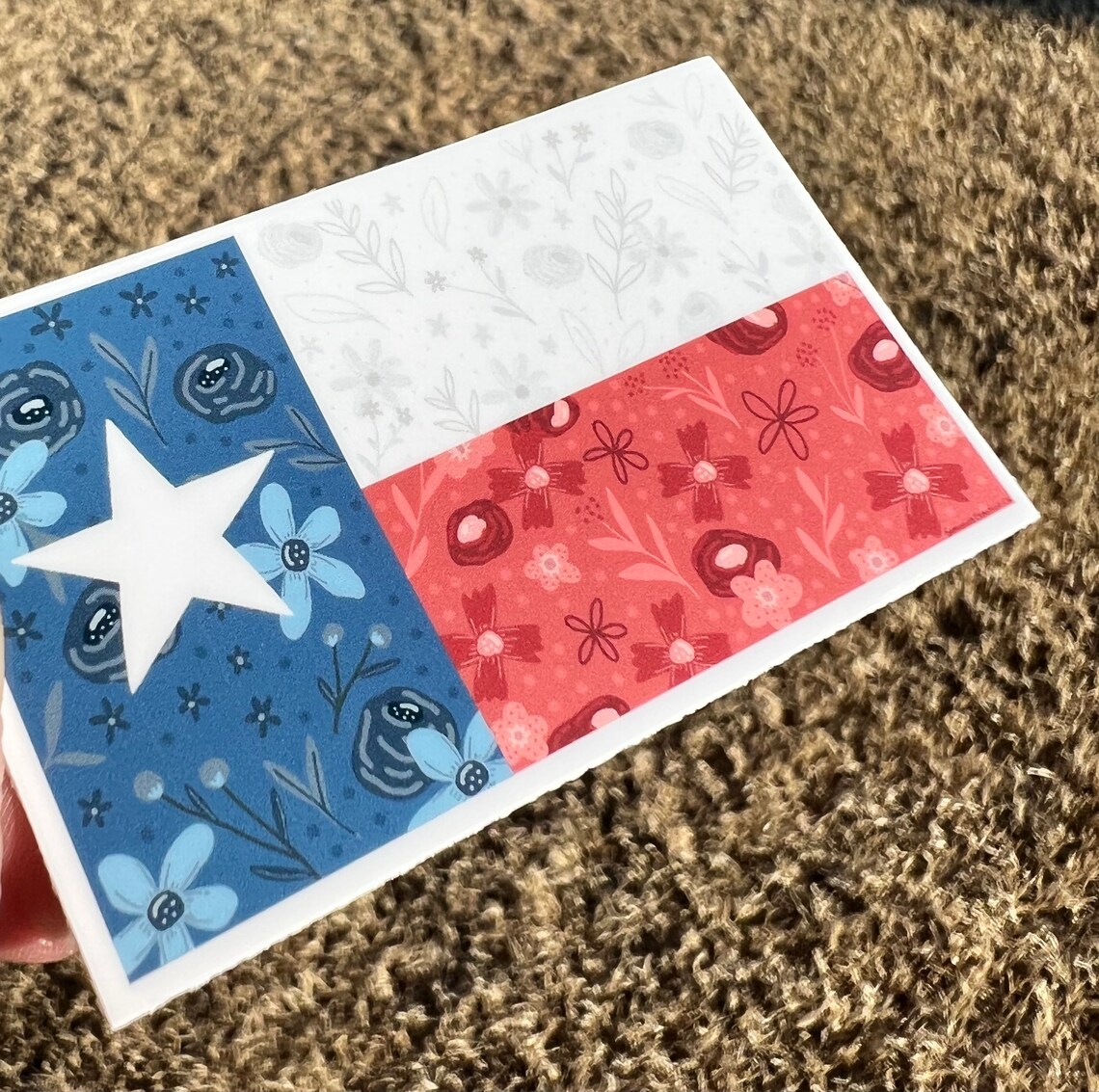 Texas Flag Sticker Texas Floral Flag Sticker Texas Pride - Etsy
