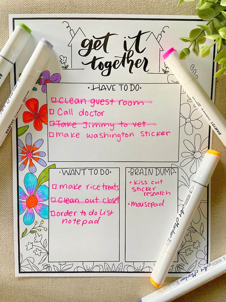 To Do List Pages// to Do List Printable// Coloring Page for - Etsy