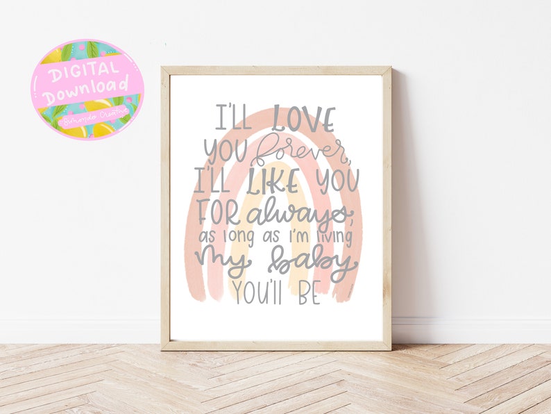 I Love You Forever Printable// Forever and Always Print// Nursery Wall ...