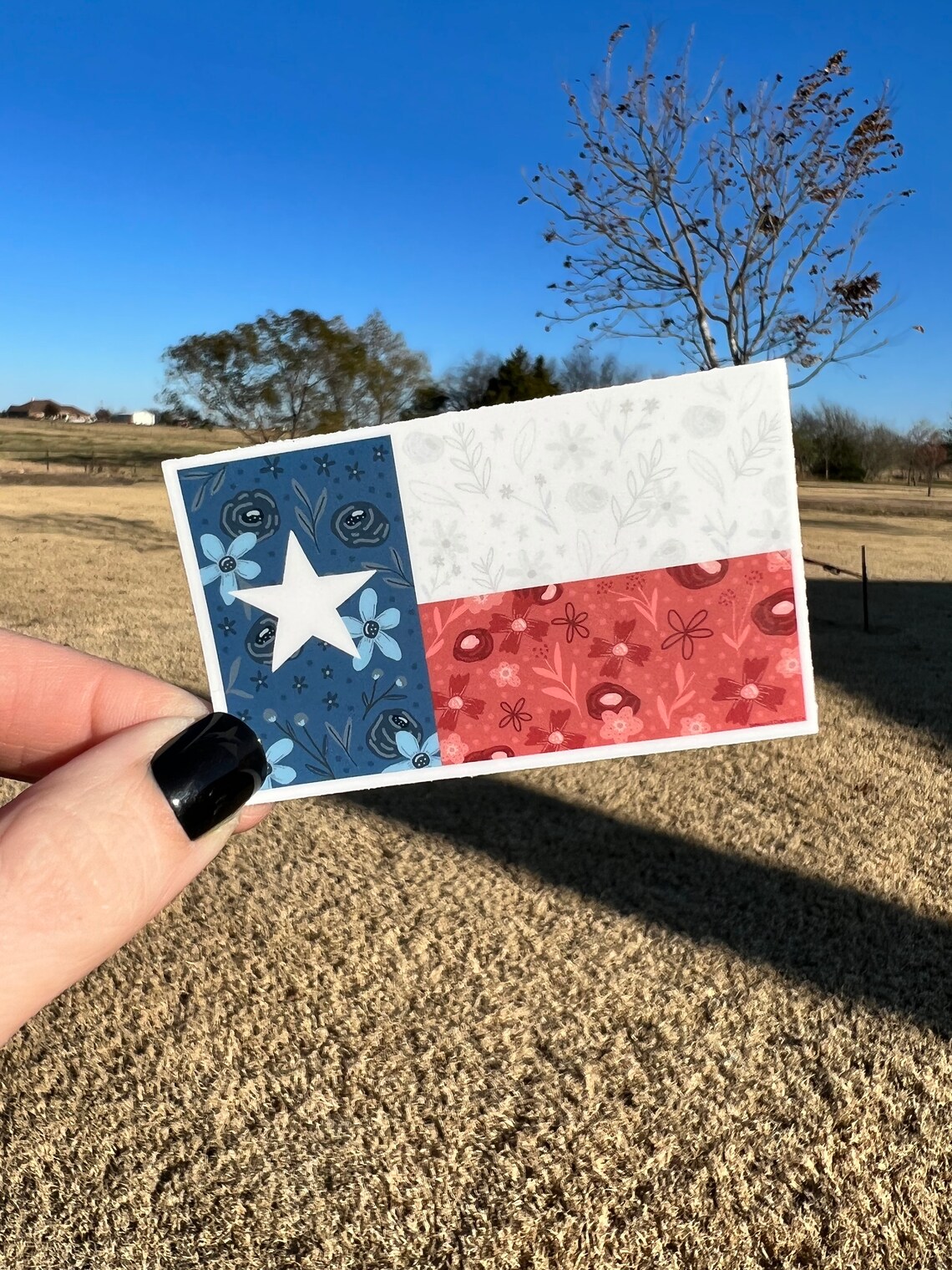 Texas Flag Sticker Texas Floral Flag Sticker Texas Pride - Etsy