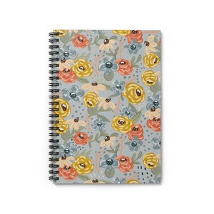 Floral Spiral Notebook - Lined Paper, Flower Notebook, Cute Journals ...