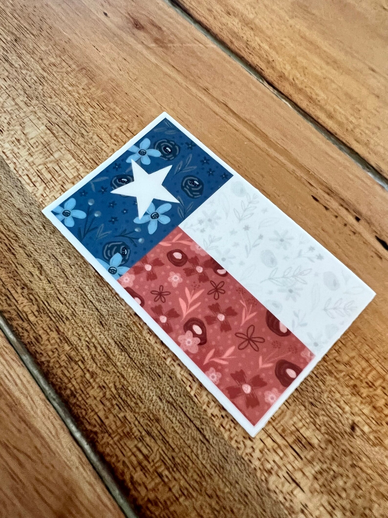 Texas Flag Sticker Texas Floral Flag Sticker Texas Pride - Etsy