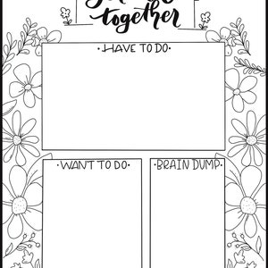 To Do List Pages// to Do List Printable// Coloring Page for Adults ...
