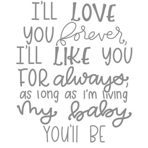 I Love You Forever Printable// Forever and Always Print// Nursery Wall ...