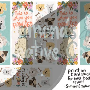 Dog Bookmarks, Valentines Card Printable, Bookmarks for Kids, Printable ...