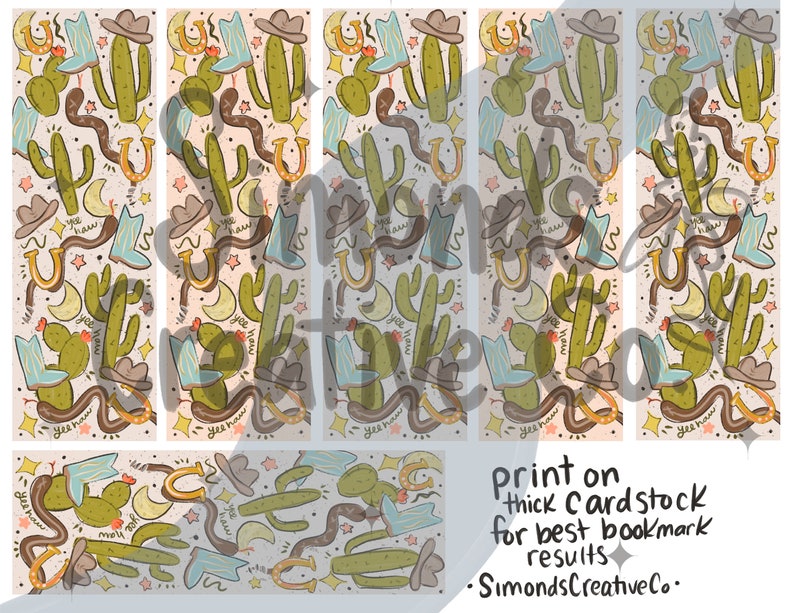 Western Bookmarks, Printable Bookmarks, Bookmarks for Gifts, Western ...