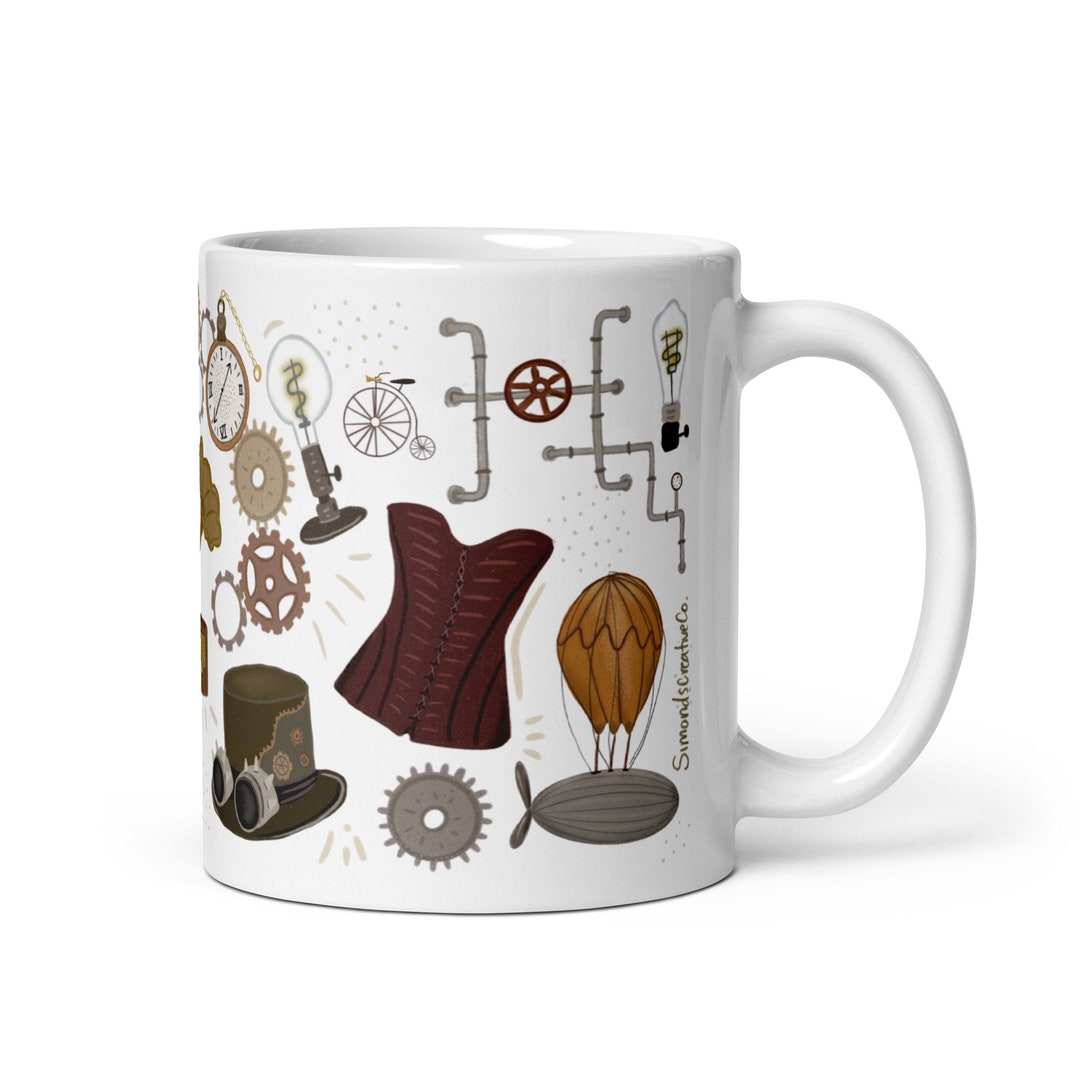 Steampunk Mug, Steampunk Decor, Cogs and Wheels - Etsy
