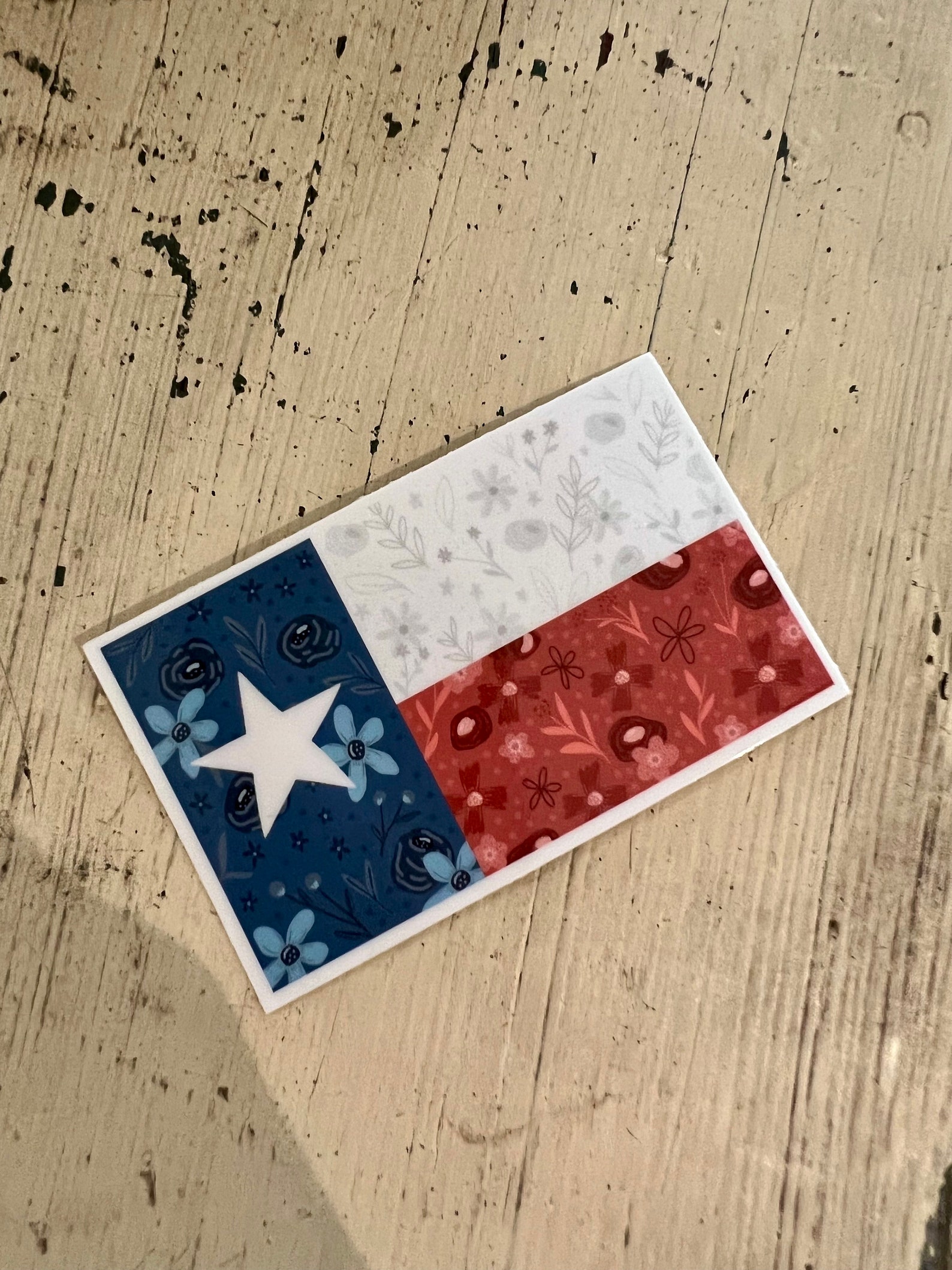 Texas Flag Sticker Texas Floral Flag Sticker Texas Pride - Etsy