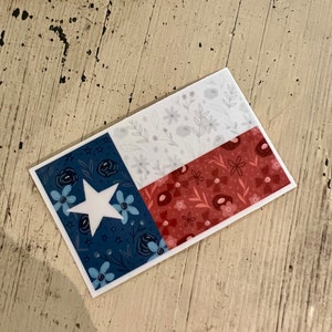 Texas Flag Sticker, Texas Floral Flag Sticker, Texas Pride Sticker ...