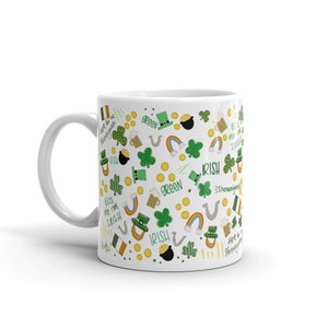 St. Patrick's Day Coffee Mug, St Patty's Mug, Lucky Shamrock Mug, Kiss ...