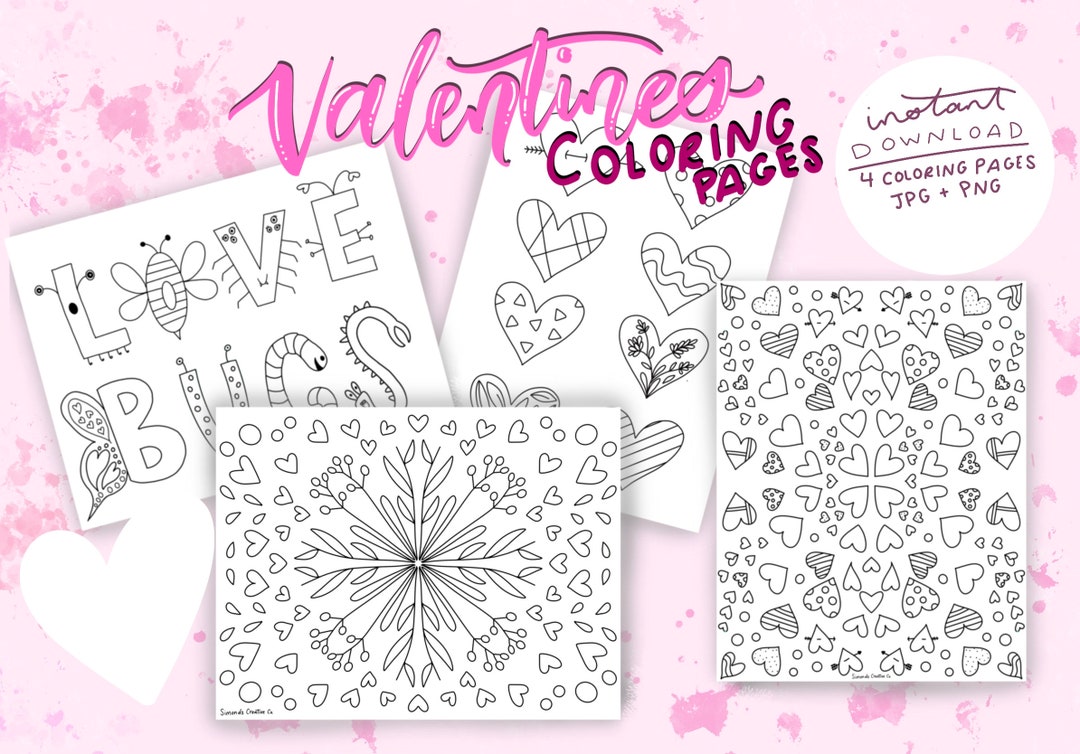 Valentines Coloring Pages, Coloring Pages for Kids, Coloring for Adults ...