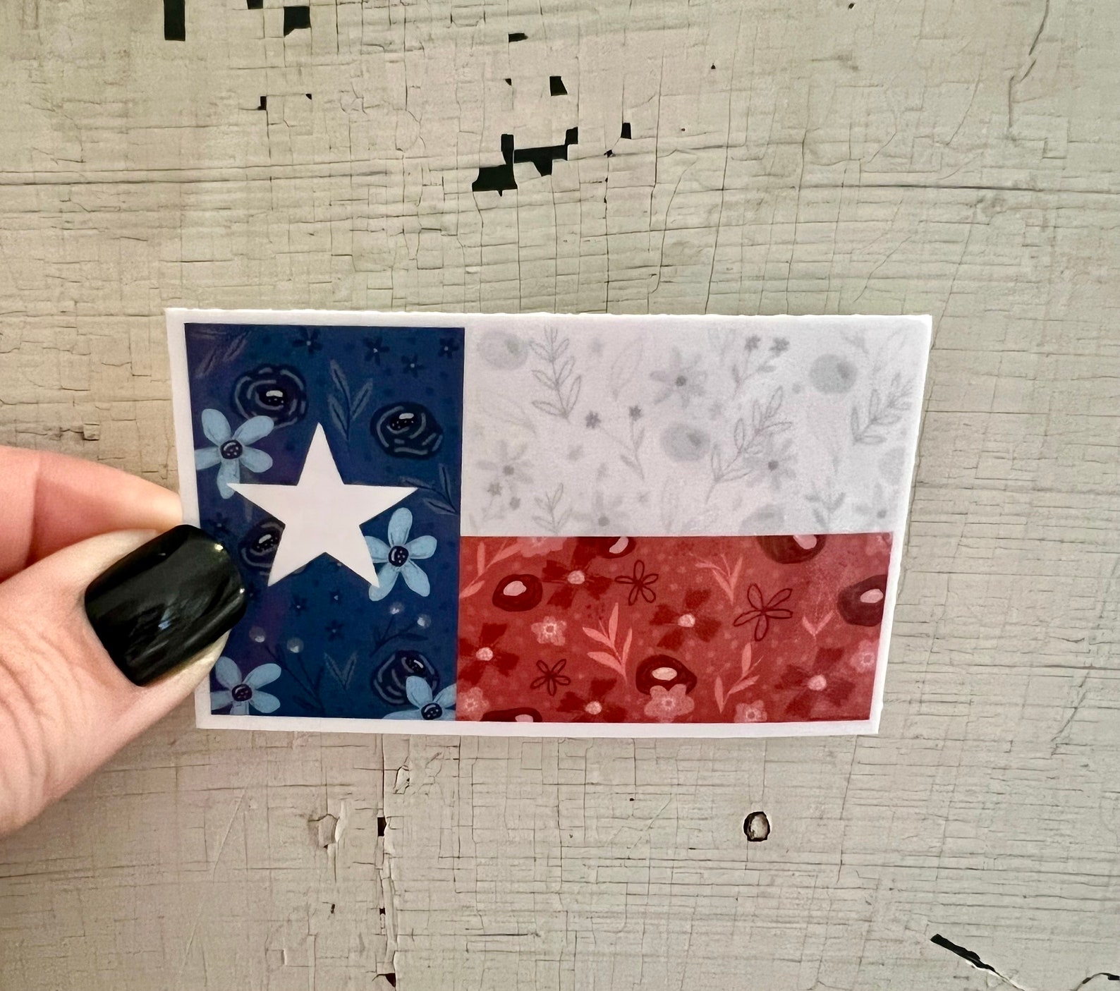 Texas Flag Sticker Texas Floral Flag Sticker Texas Pride - Etsy