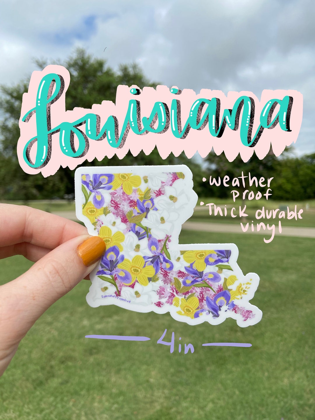 Louisiana Sticker State Sticker Sticker Die Cut Louisiana State Flower ...