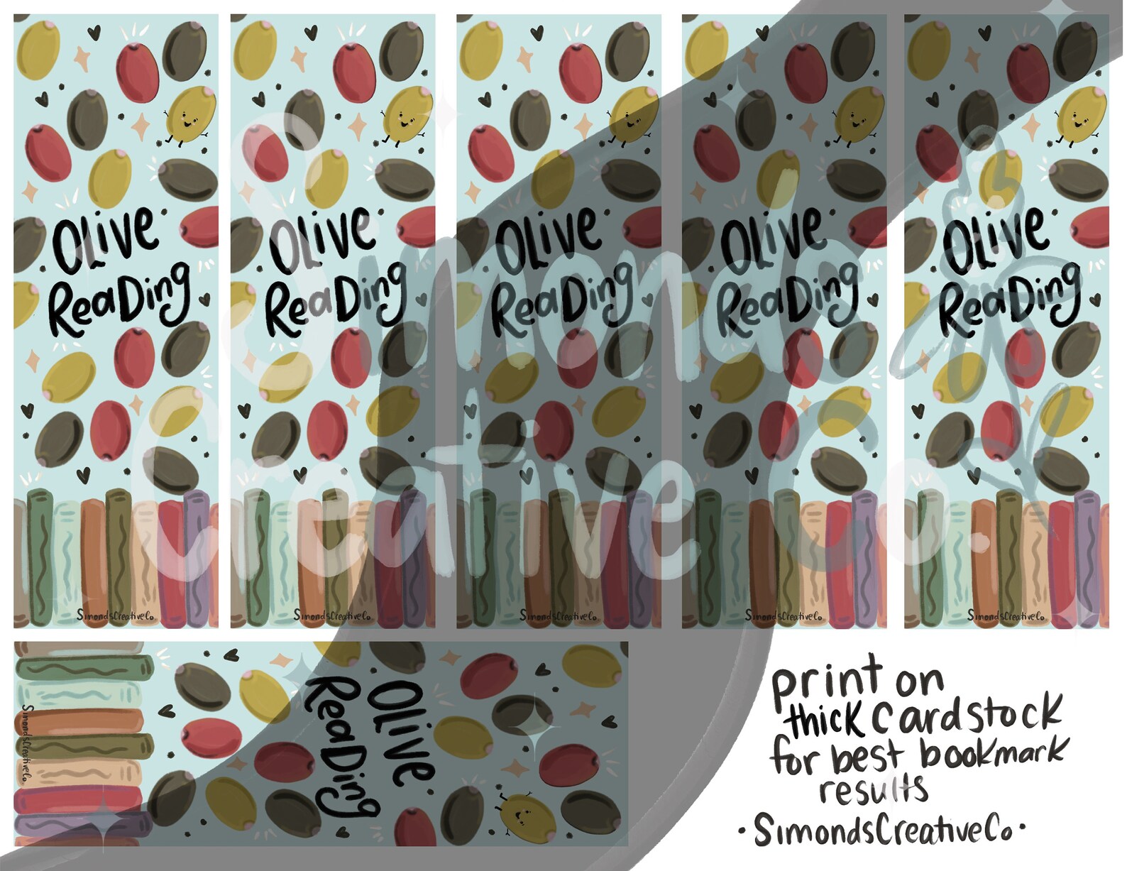 Olive Reading Bookmarks, Kid Bookmarks, Printable Bookmark - Etsy