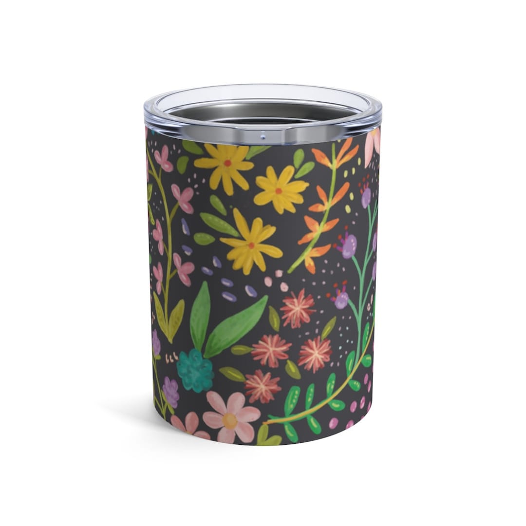 Floral Tumbler 10oz, Lowball Tumbler, Floral Cup, Cute Flower Cup - Etsy