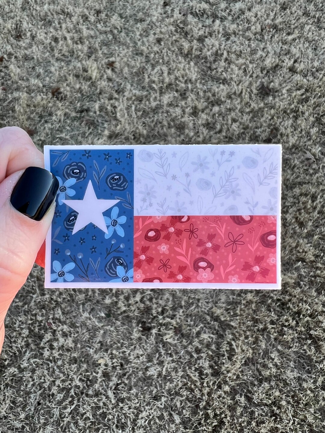 Texas Flag Sticker, Texas Floral Flag Sticker, Texas Pride Sticker ...