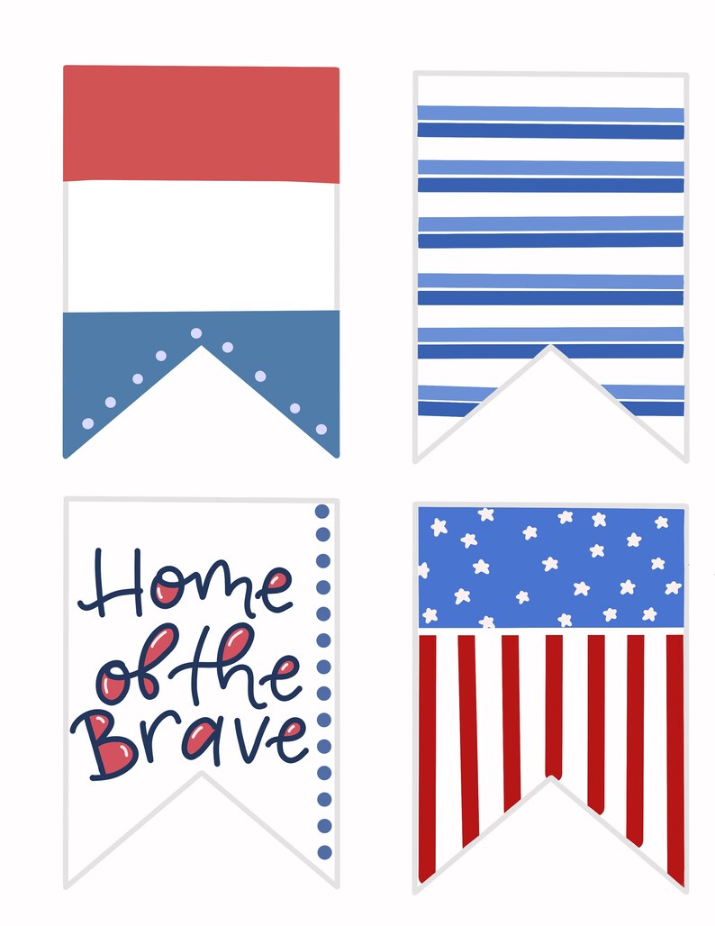 PRINTABLE Patriotic Banner // 4th of July Banner - Etsy