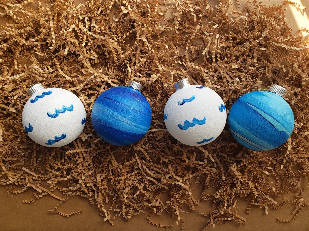 Wave Ornament Hand Painted Ocean Ornaments Surf Art Beach Gift - Etsy