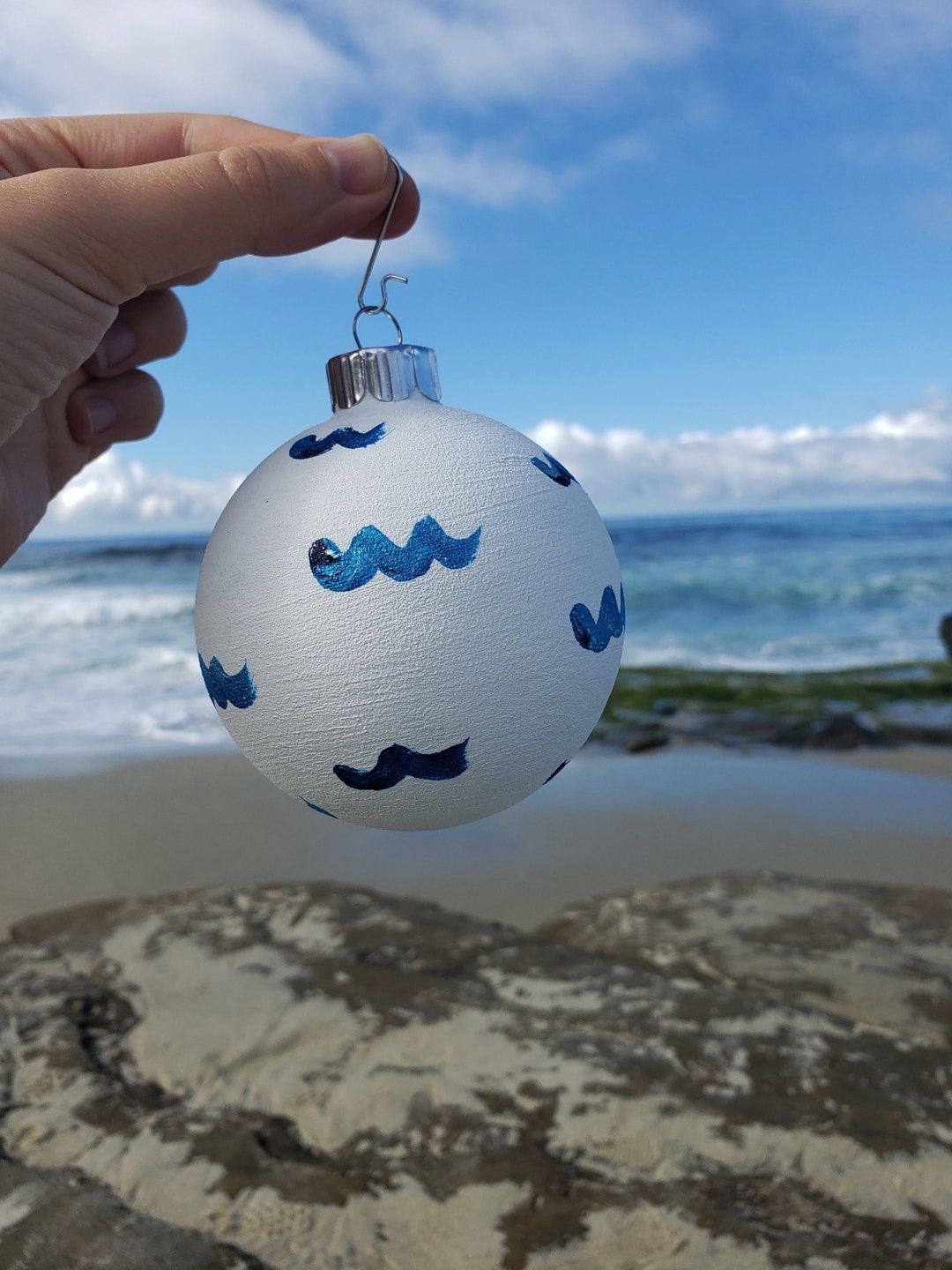 Ocean Ornament Hand Painted Ocean Ornaments Wave Ornament Beach ...