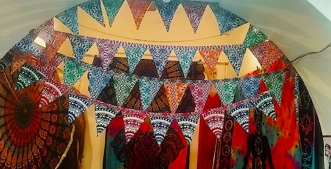 MANDALA Bunting MULTI Banners, Flags, Kids Room, Wedding Decor, Party ...