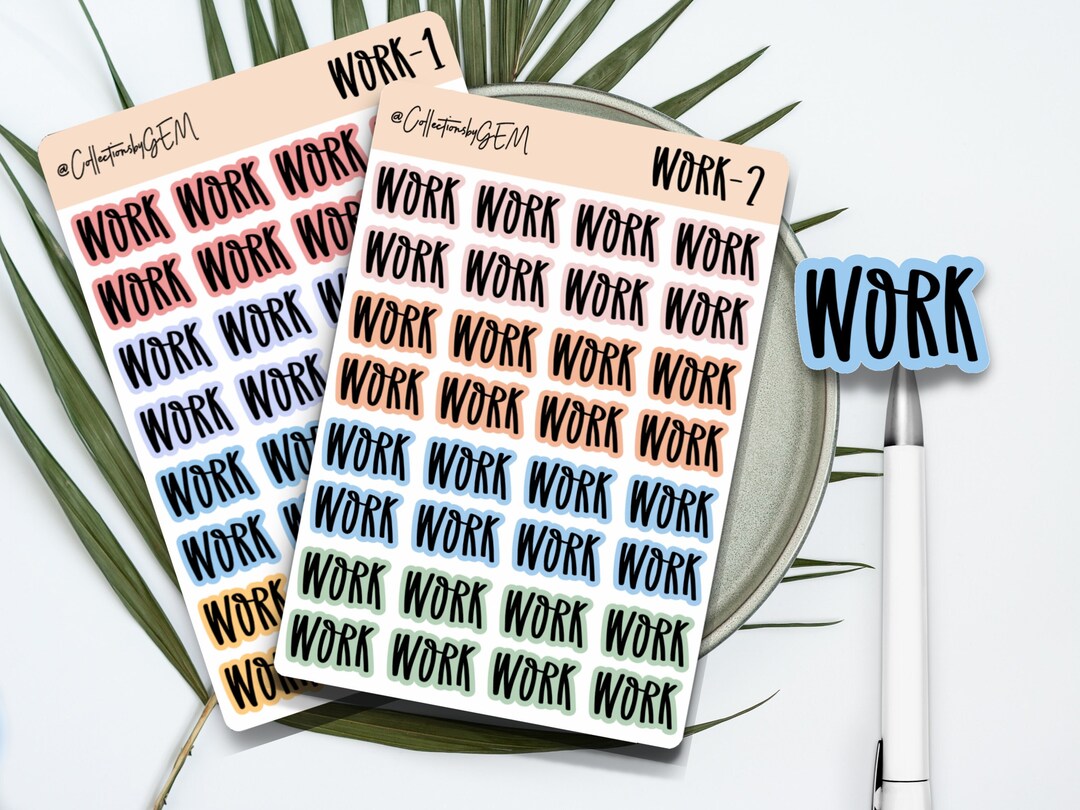 Work Schedule Sticker Sheet/ Bujo Stickers, Work Script Stickers, Work ...