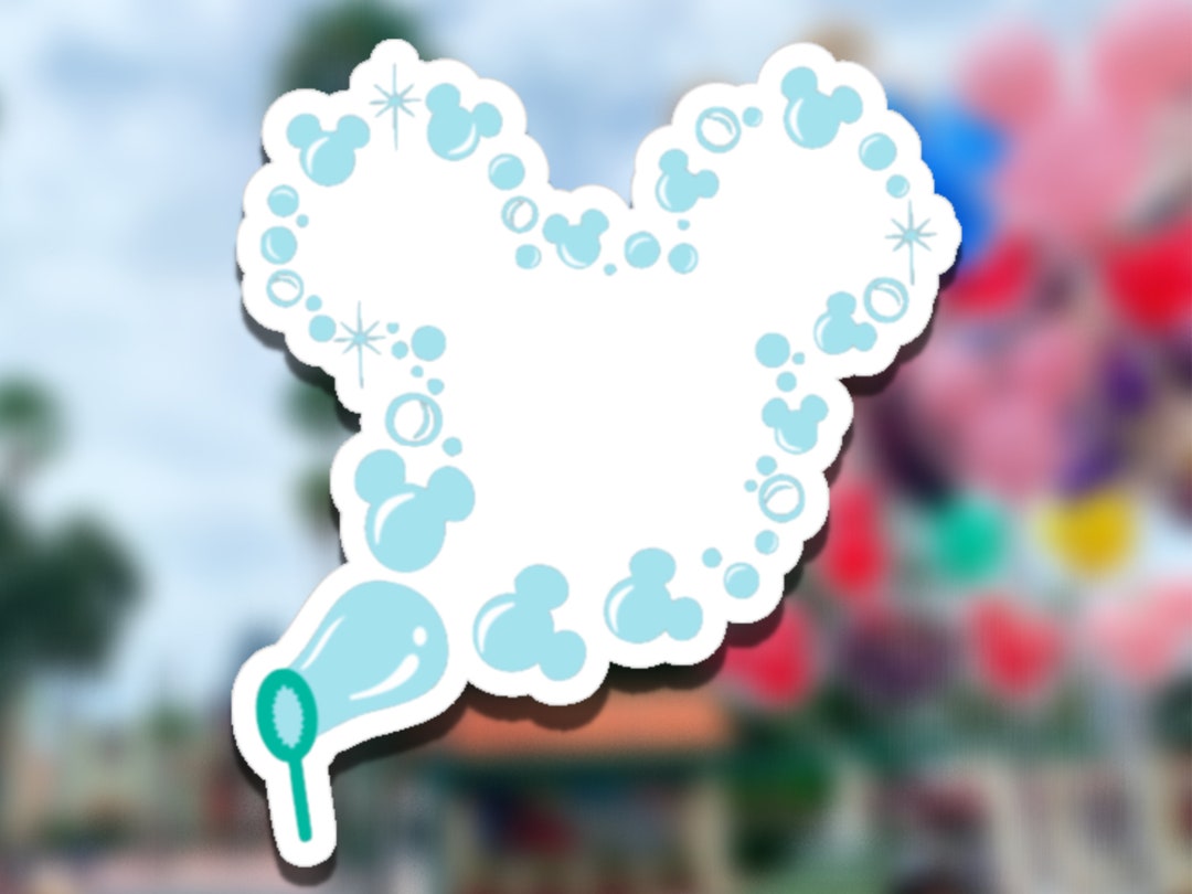 Mickey Head Bubbles Sticker/ Mickey Mouse Ears Disney Laptop ...