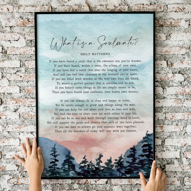 What is a Soulmate Emily Matthews Love Poem Romantic - Etsy Ireland