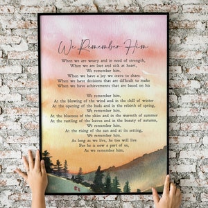 We Remember Him | Poem | Funeral Poem | Sympathy Gift | Bereavement ...