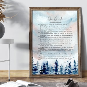 On Death | Kahlil Gibran | Death | Grief | Funeral Poem | Mourning ...